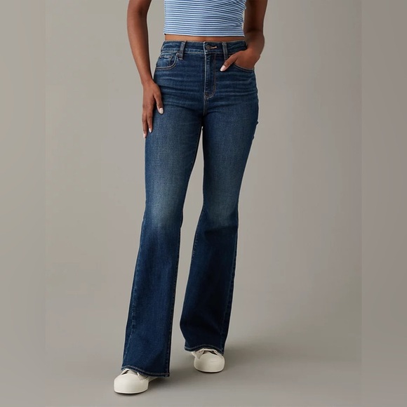 Ae Next Level Super High Waisted Flare Jeans